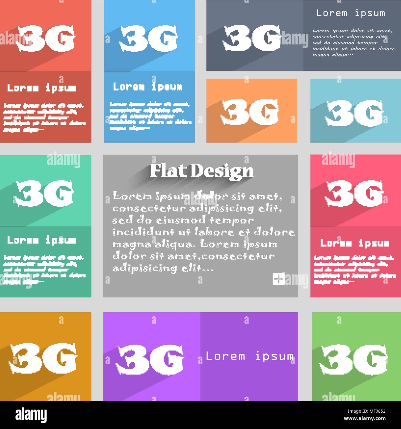 3G sign icon. Mobile telecommunications technology symbol. Set of ...