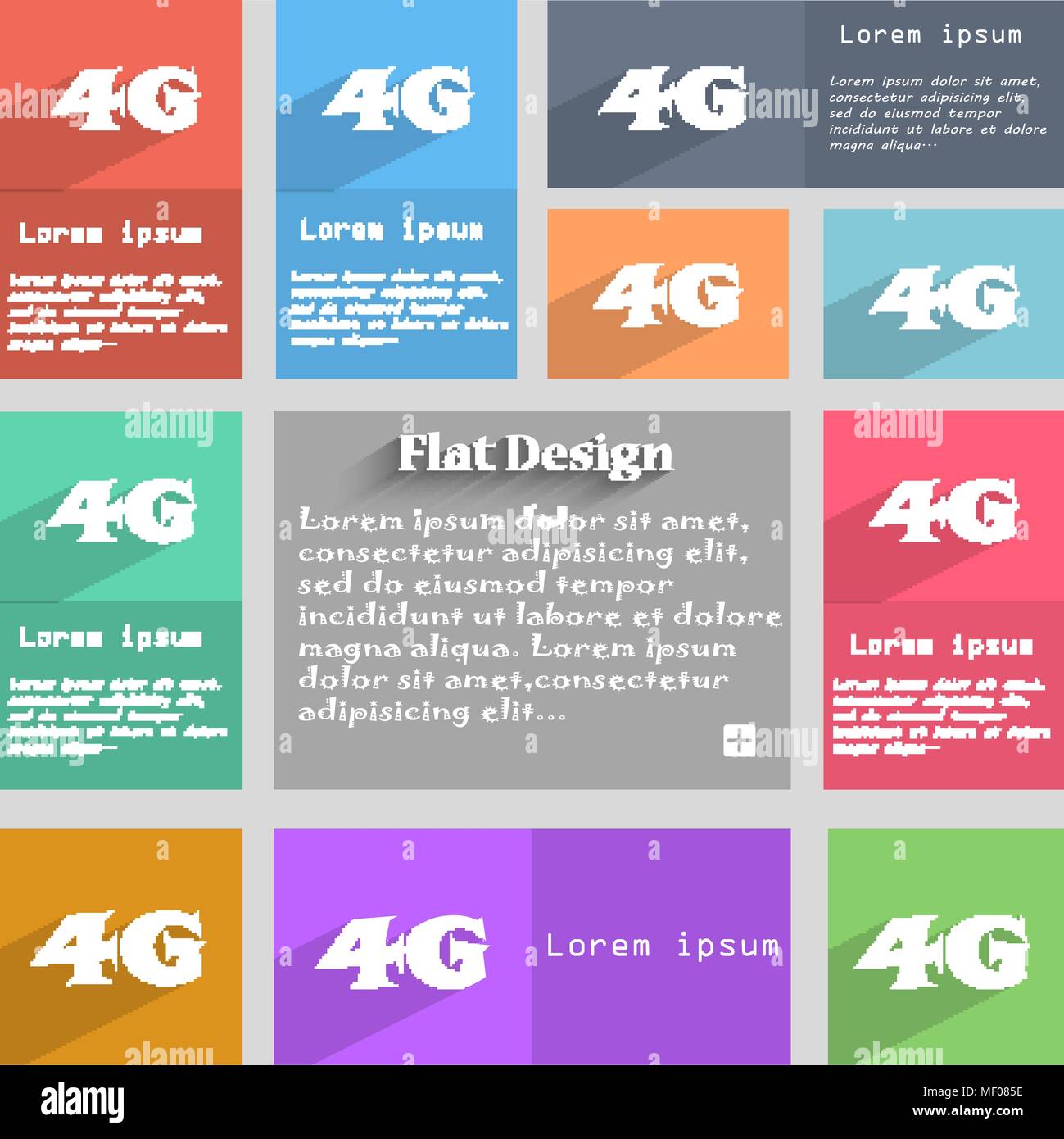 4G sign icon. Mobile telecommunications technology symbol. Set of ...