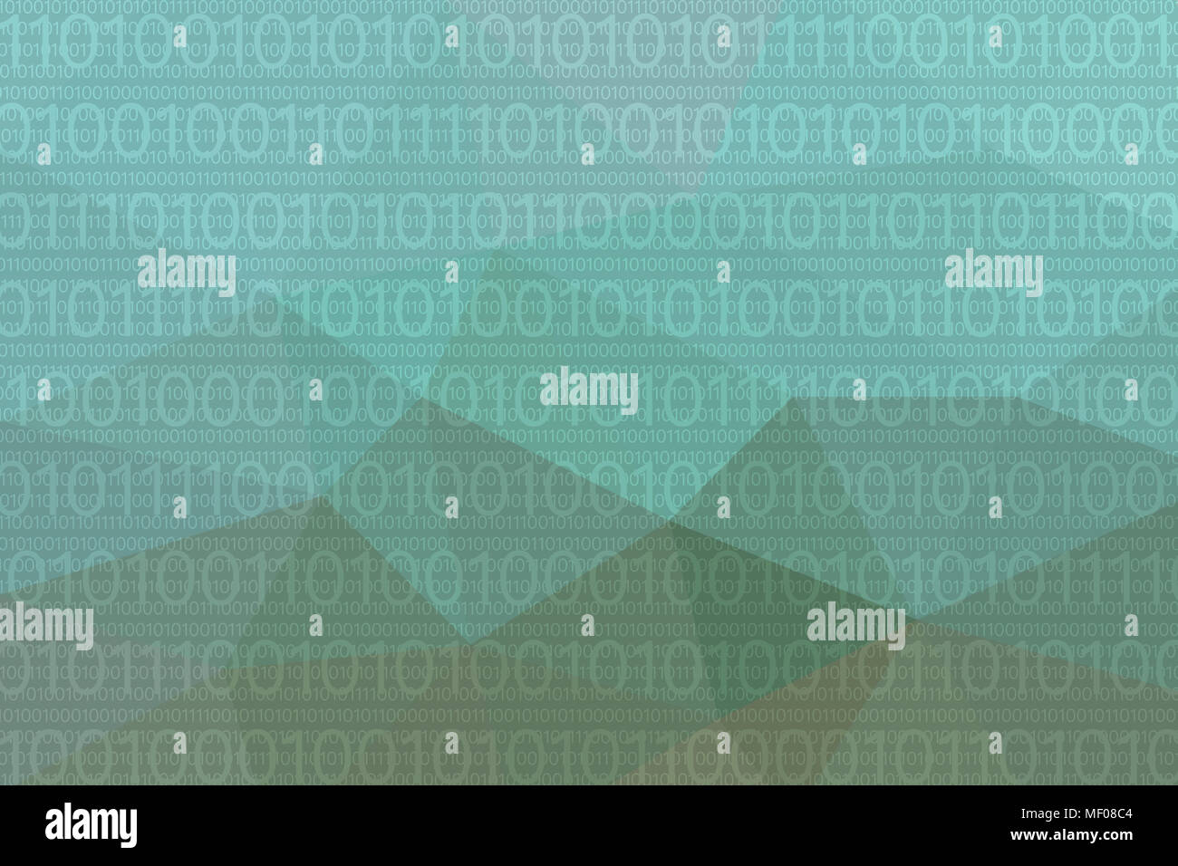 binary numbers 01 on low poly green texturred background Stock Photo ...