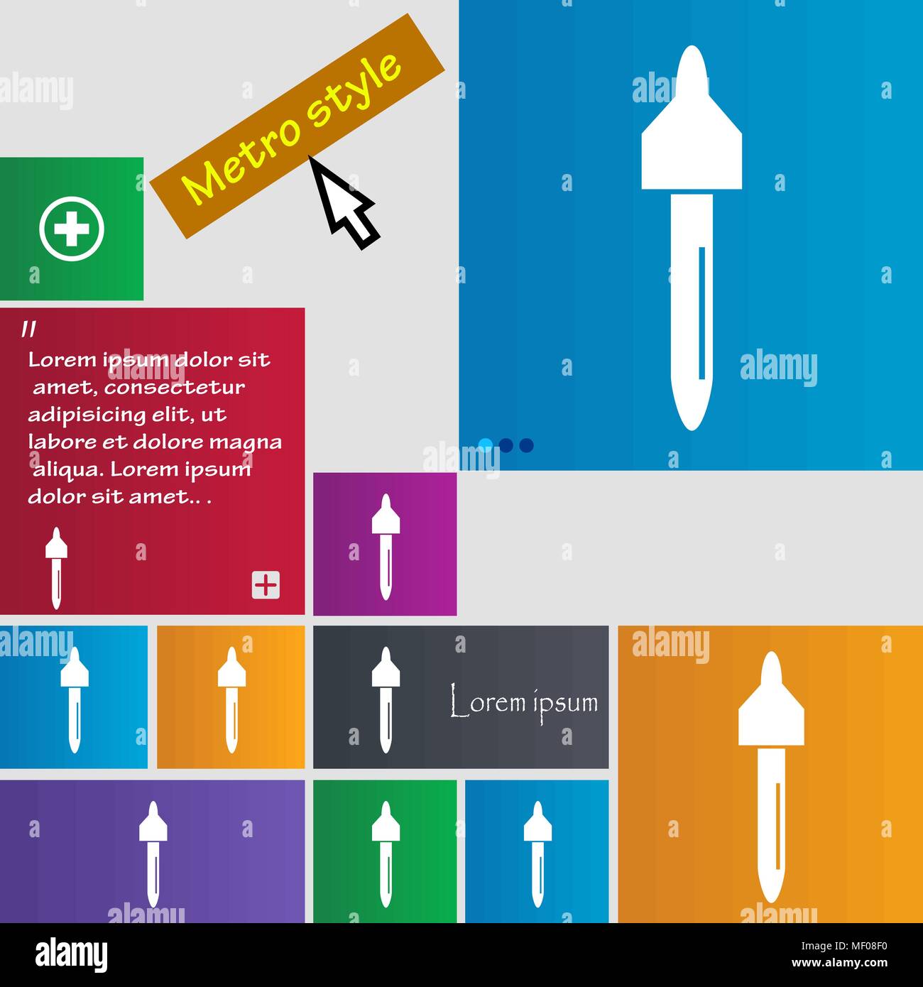 dropper sign icon. pipette symbol. Set of colored buttons. Vector ...