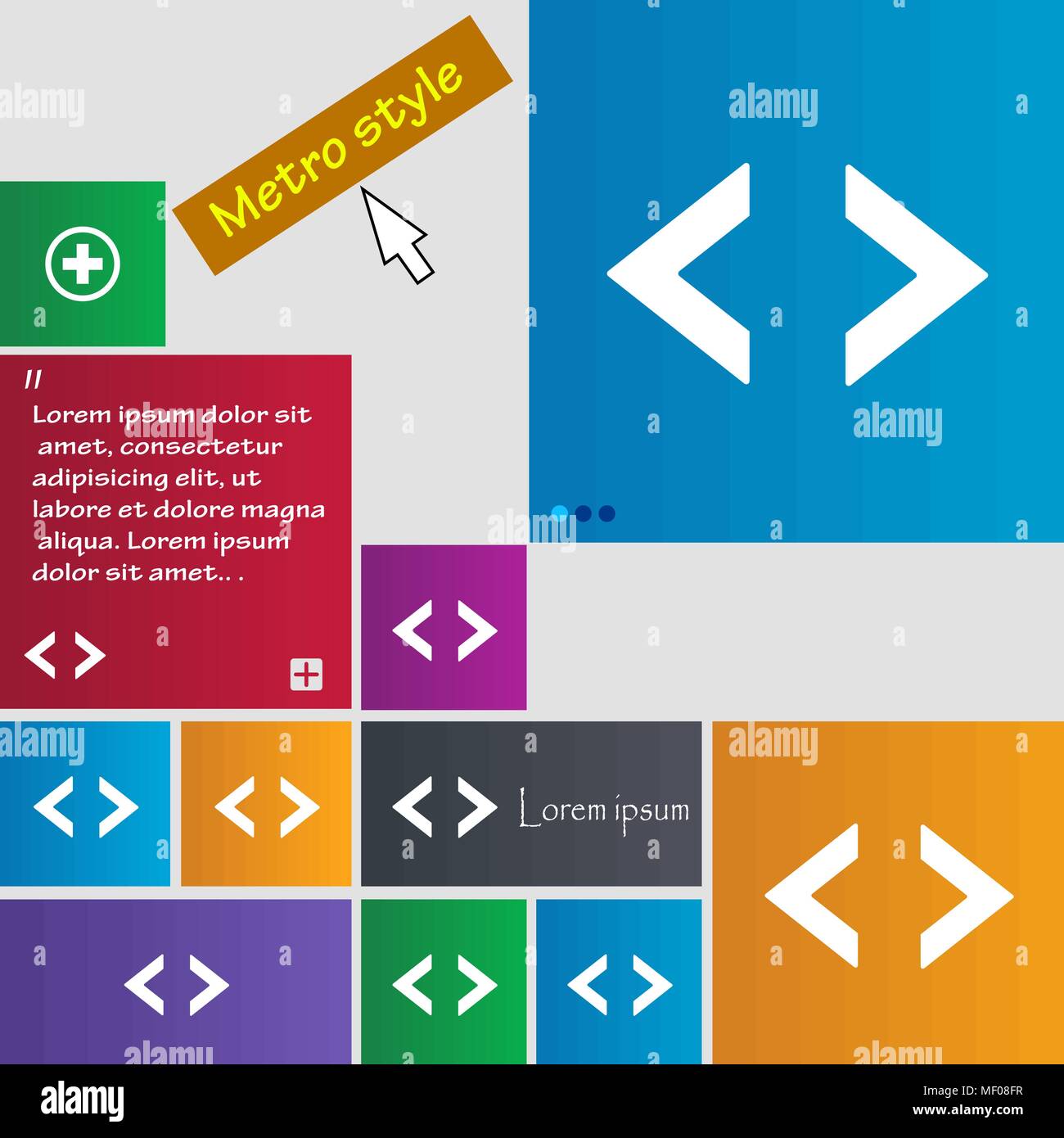 Code Sign Icon Programmer Symbol Set Of Colored Buttons Vector Illustration Stock Vector 