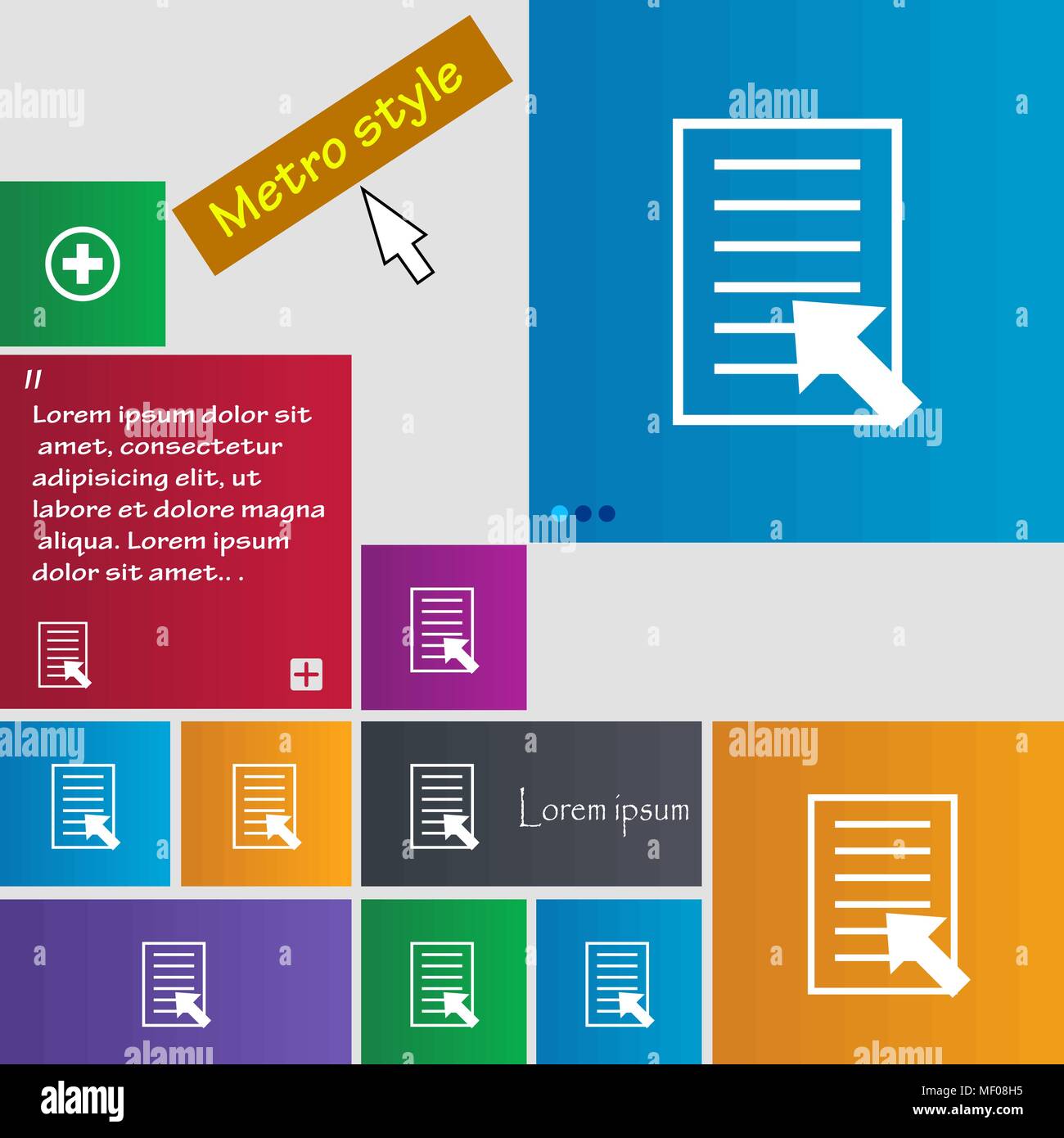 Text file sign icon. File document symbol. Set of colored buttons ...
