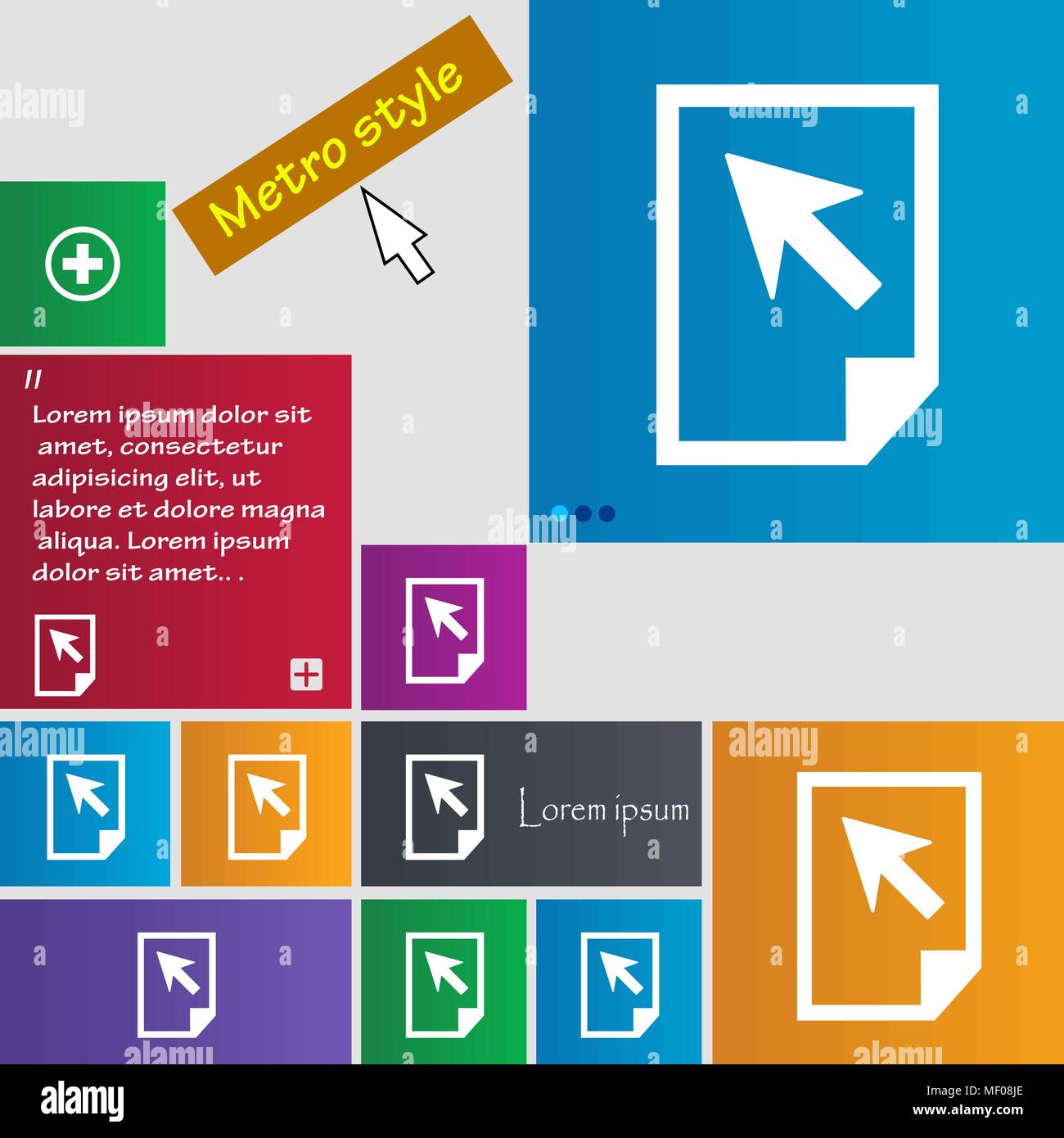 Text file sign icon. File document symbol. Set of colour buttons ...