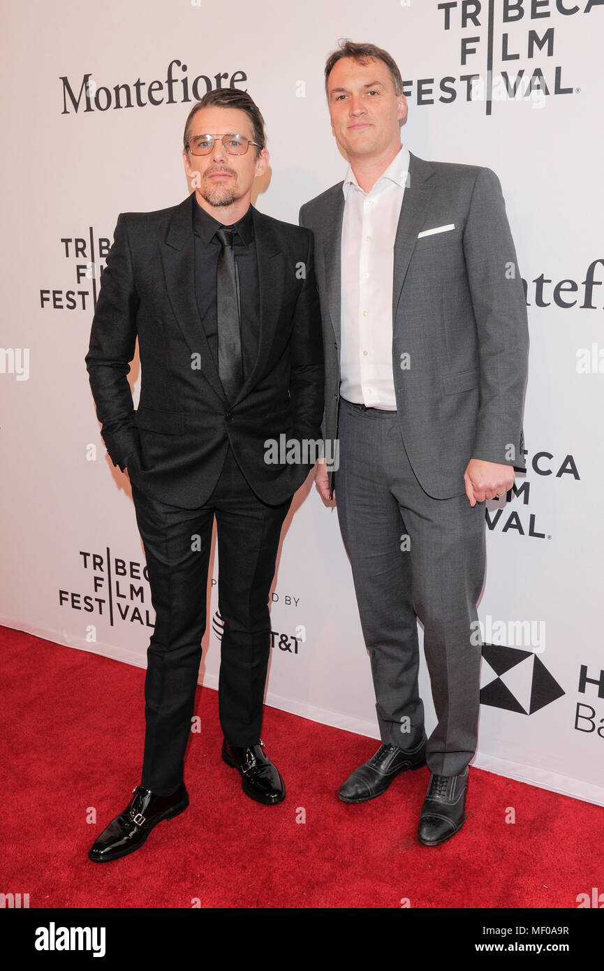 New York, NY - April 19, 2018: Ethan Hawke and Robert Budreau attend ...