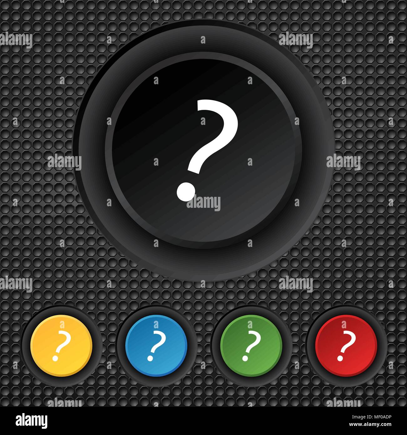 Question mark sign icon. Help symbol. FAQ sign. Set colourful buttons ...