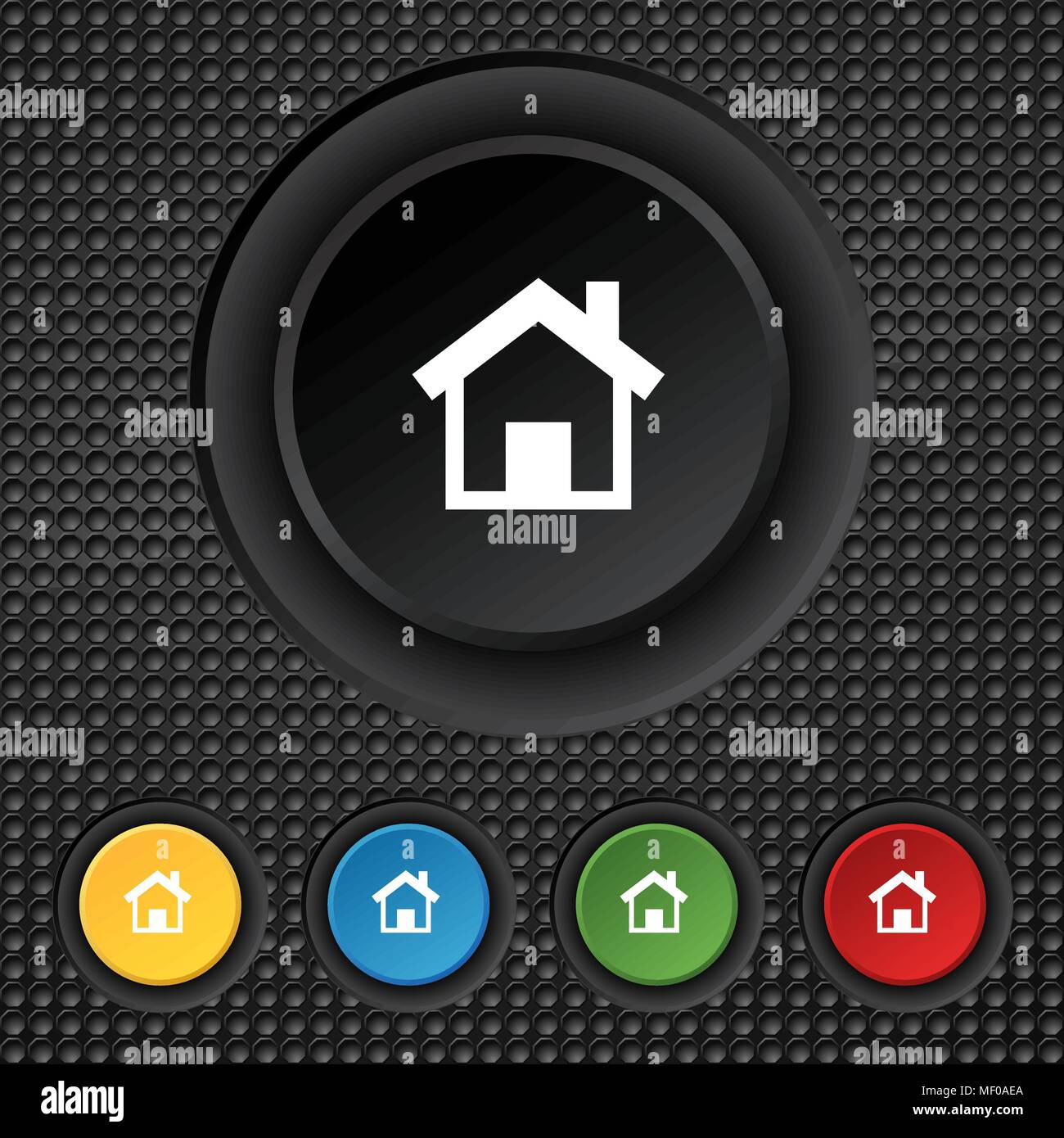 Home sign icon. Main page button. Navigation symbol.Set colourful ...