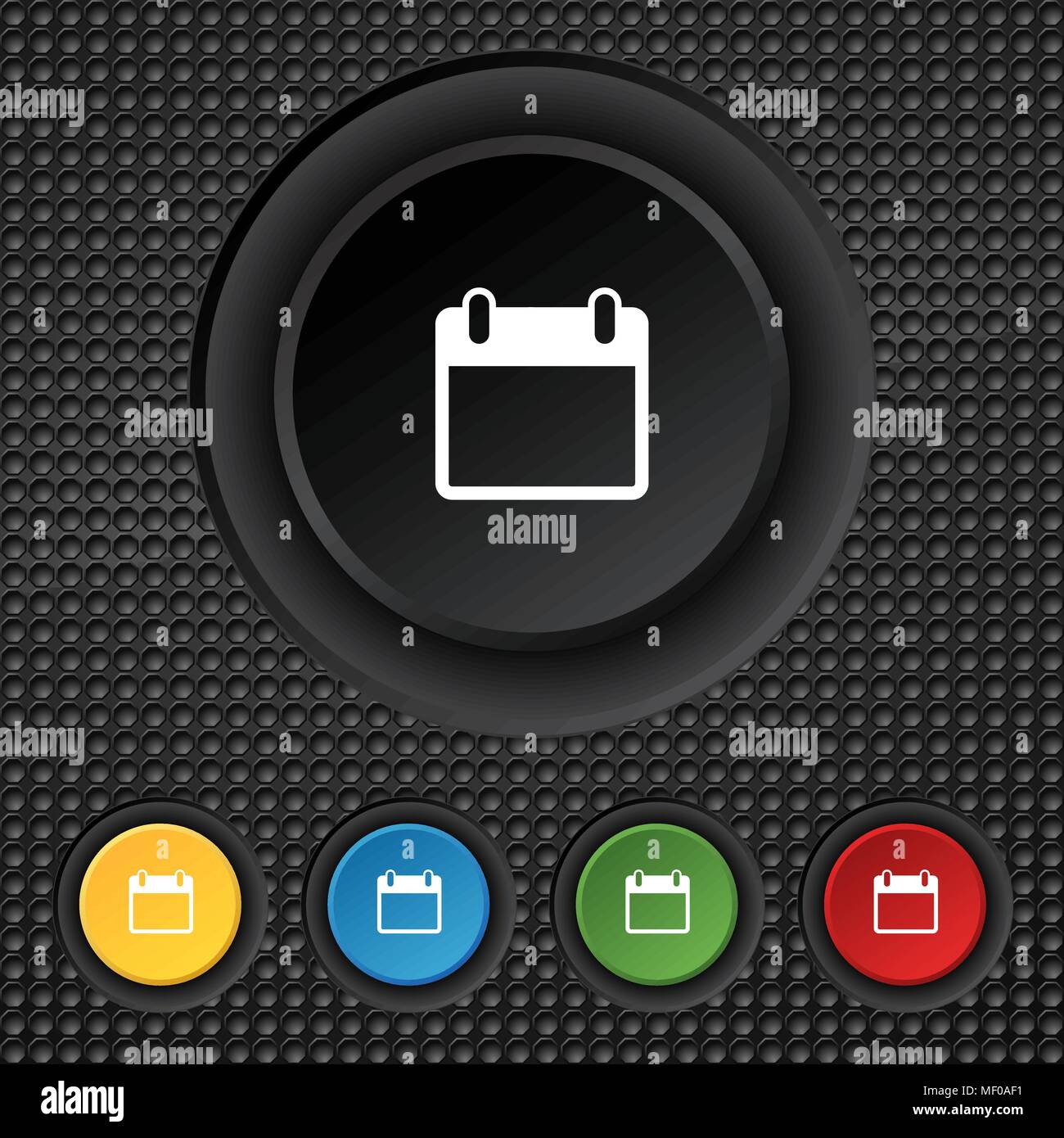 Calendar sign icon. days month symbol. Date button. Set colourful ...