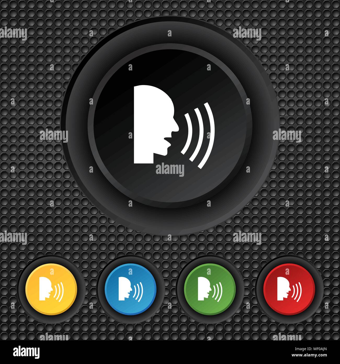 Talking Flat modern web icon. Set colour button. Vector illustration ...