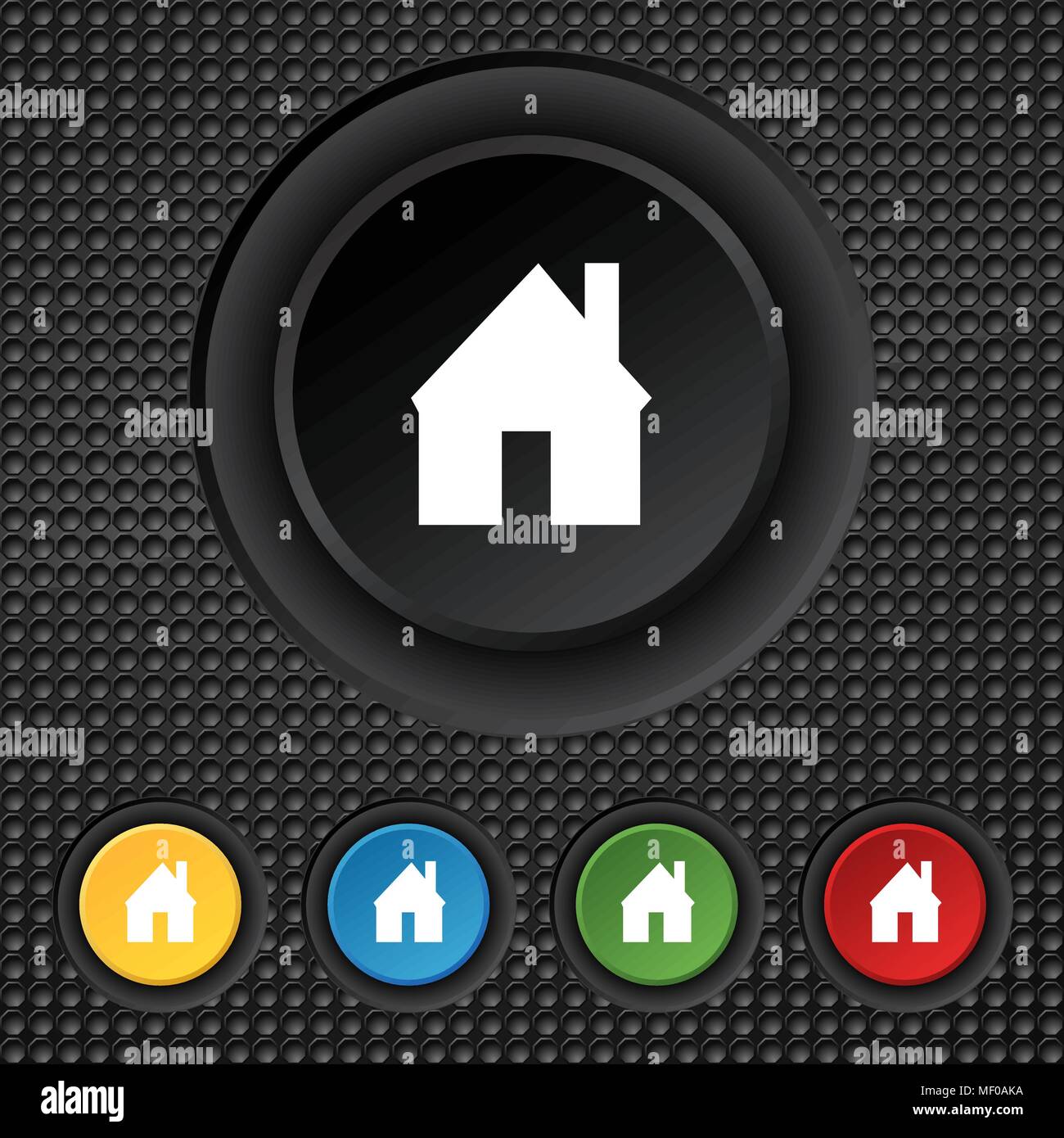 Home sign icon. Main page button. Navigation symbol. Set colourful ...