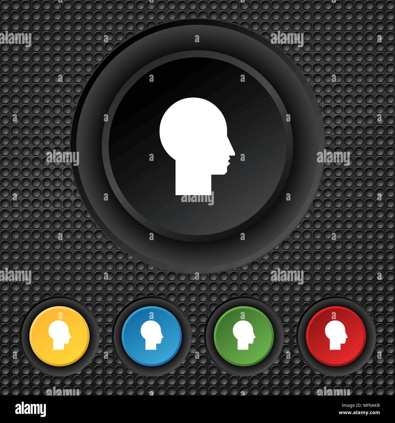 User sign icon. Person symbol. Set colourful buttons. Modern UI website ...