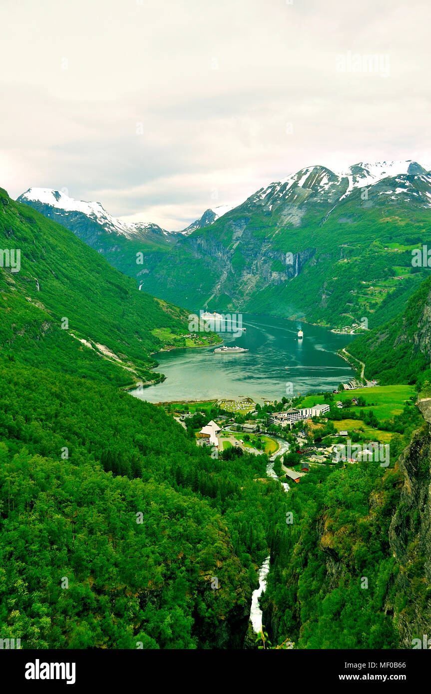 Views of the famous fjord of geirangerfjord, in Norway One of the most ...