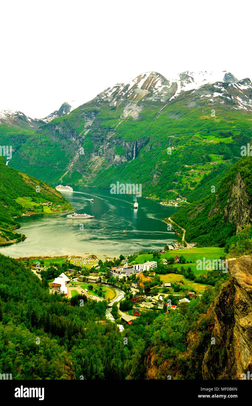 Views of the famous fjord of geirangerfjord, in Norway One of the most ...