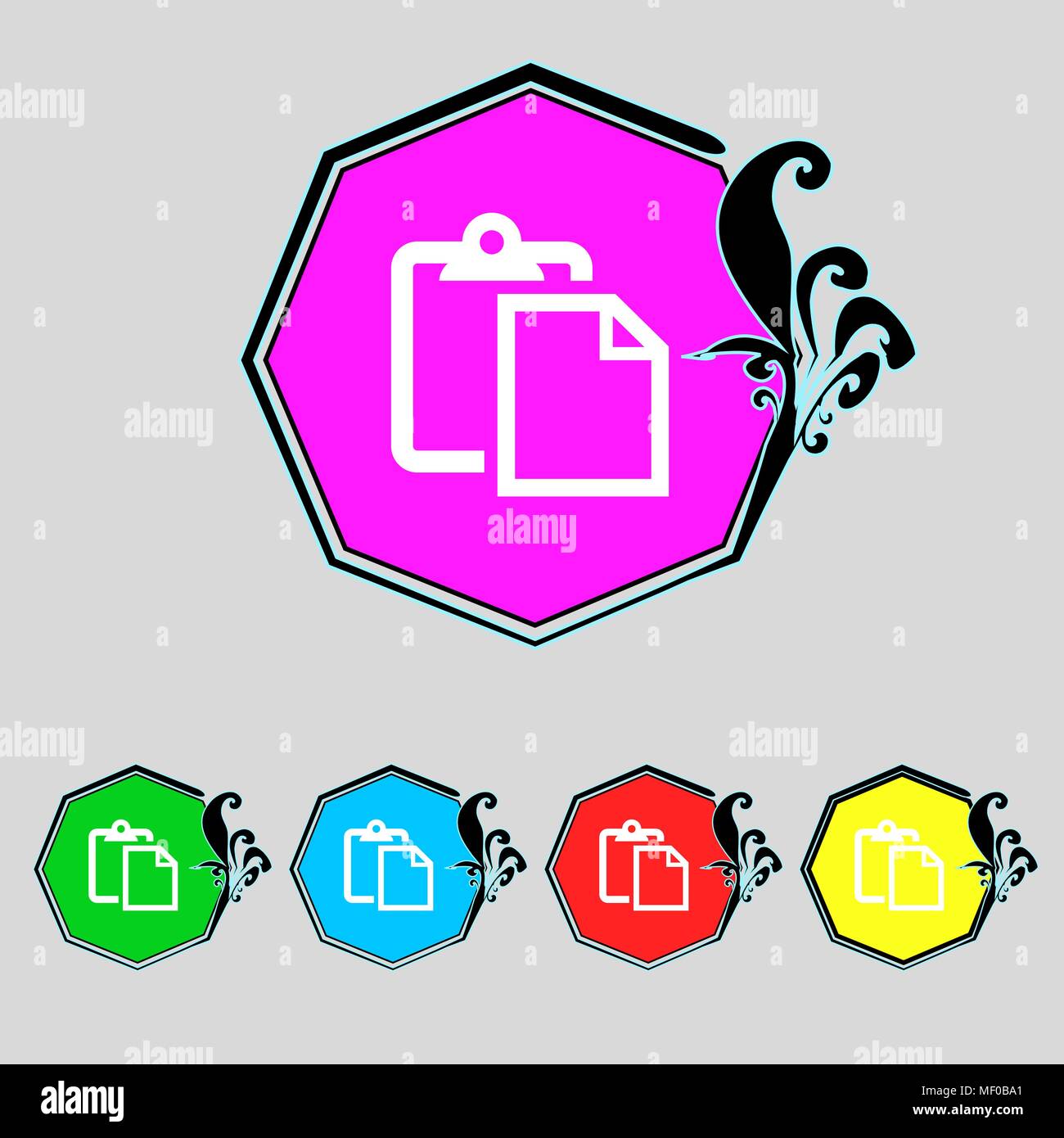 Edit document sign icon. content button. Set colourful buttons Modern ...