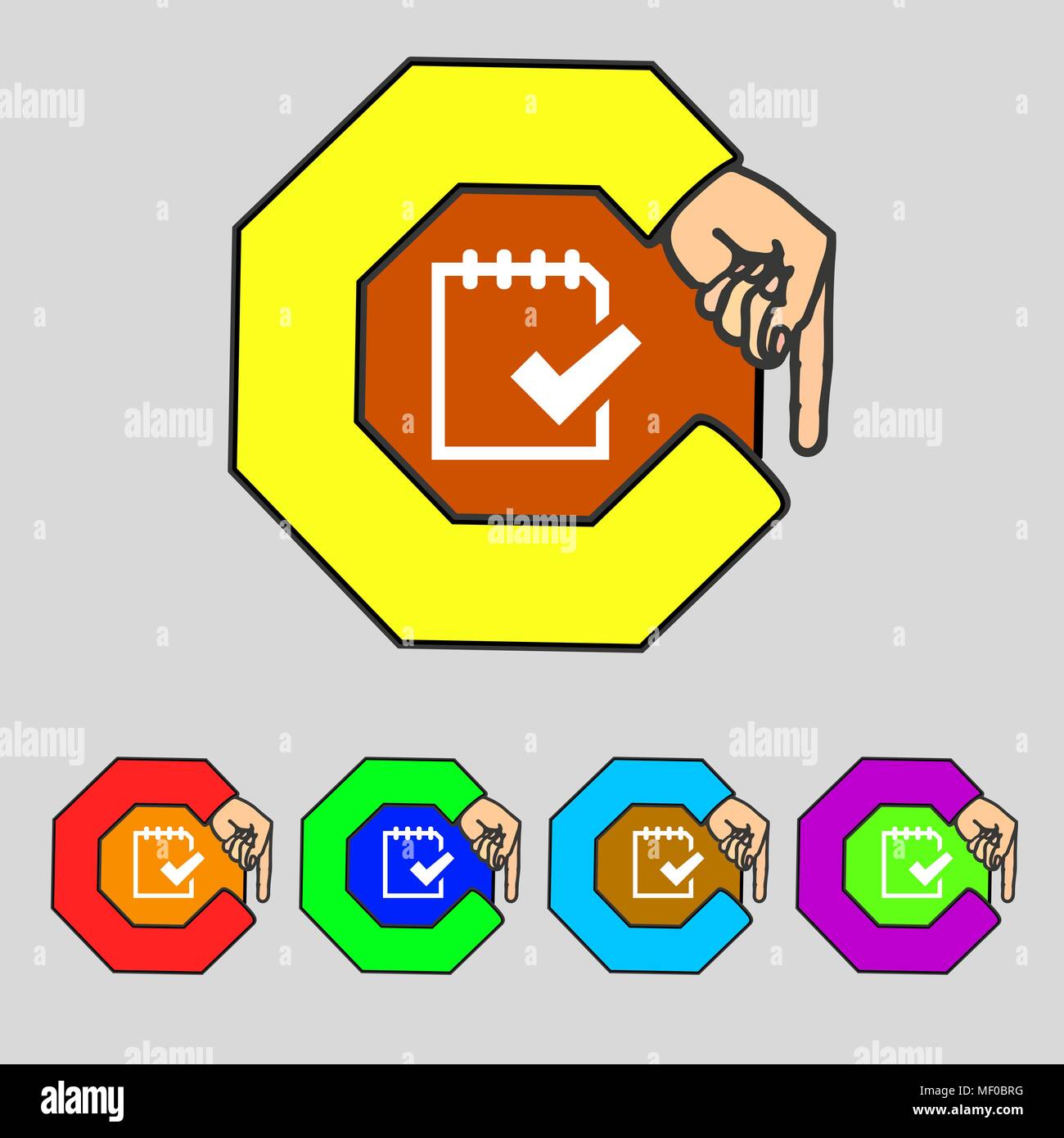 Edit document sign icon. content button. Set colour button. Modern UI ...