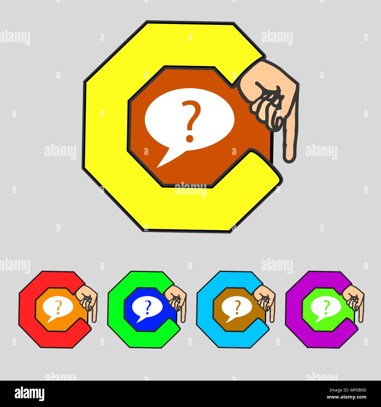 Question mark sign icon. Help speech bubble symbol. FAQ sign Set ...