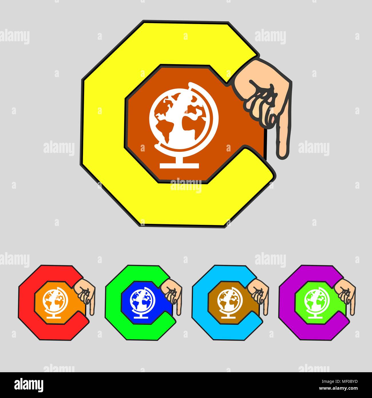 Globe sign icon World map geography symbol. Globe on stand for studying ...