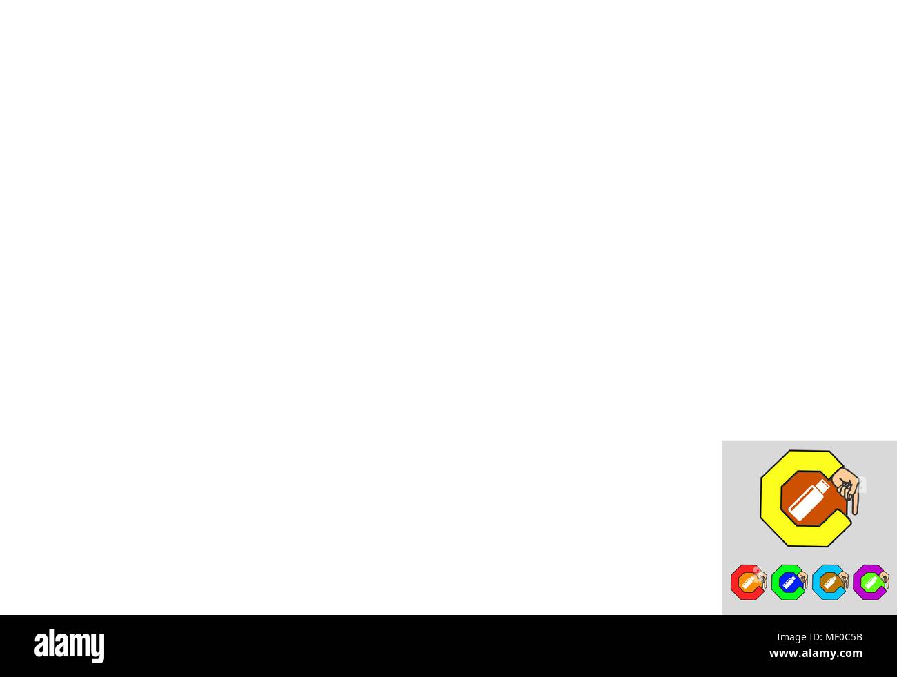 Usb sign icon. Usb flash drive stick symbol. Set colourful buttons ...