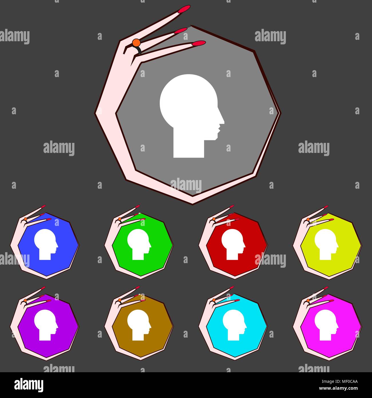 User sign icon. Person symbol. Set colourful buttons. Modern UI website ...