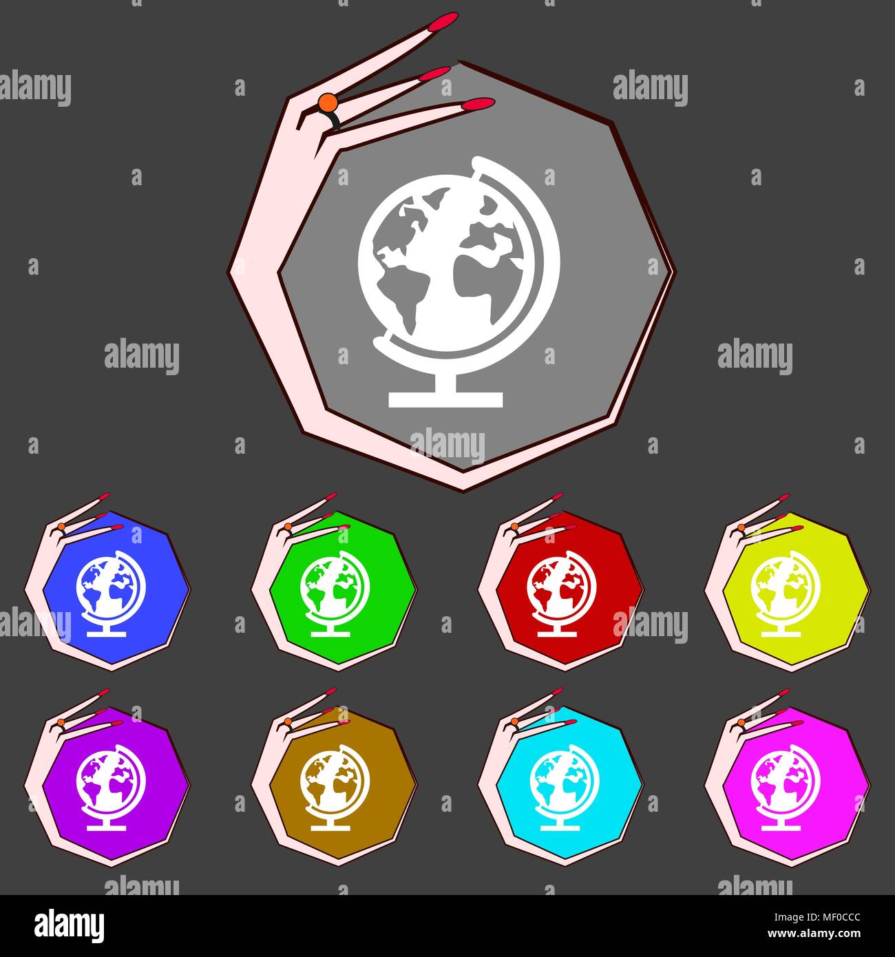 Globe sign icon World map geography symbol. Globe on stand for studying ...