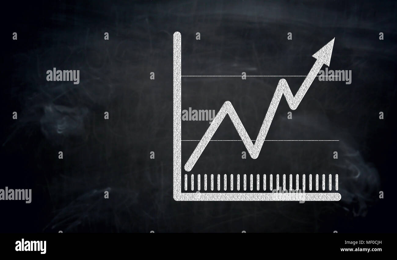Chart painted with chalk on blackboard Stock Photo - Alamy