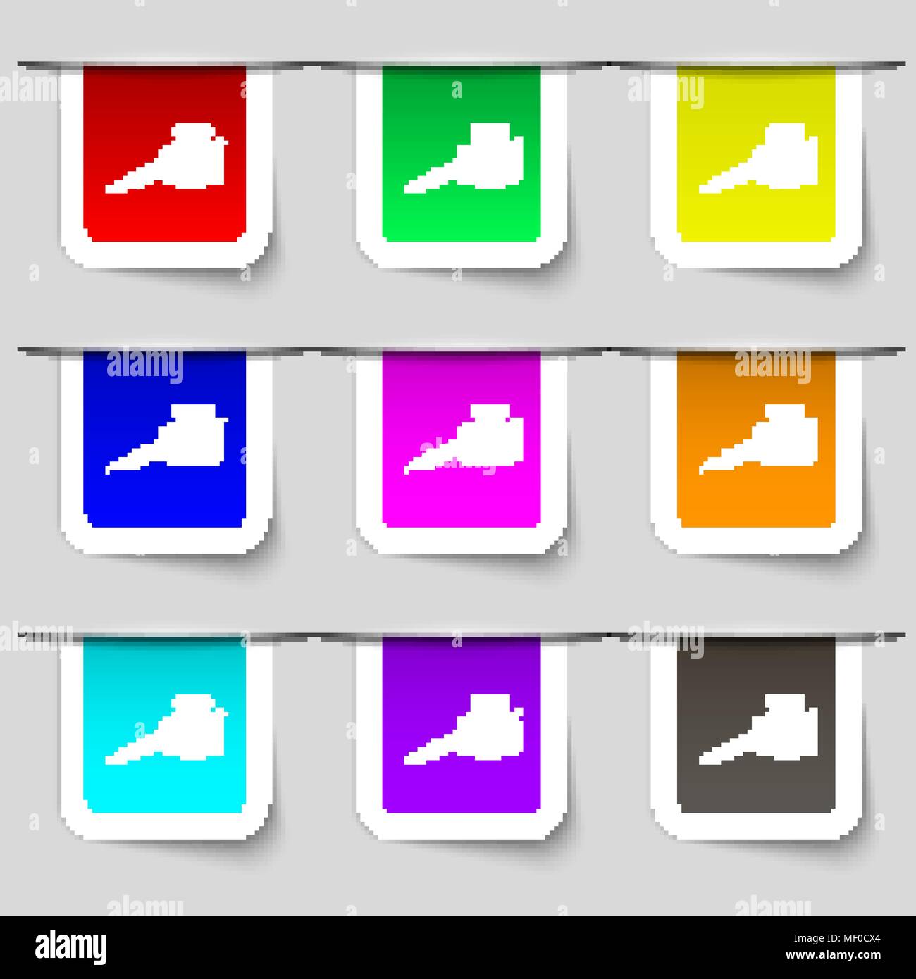 pen and ink icon sign. Set of multicolored modern labels for your ...