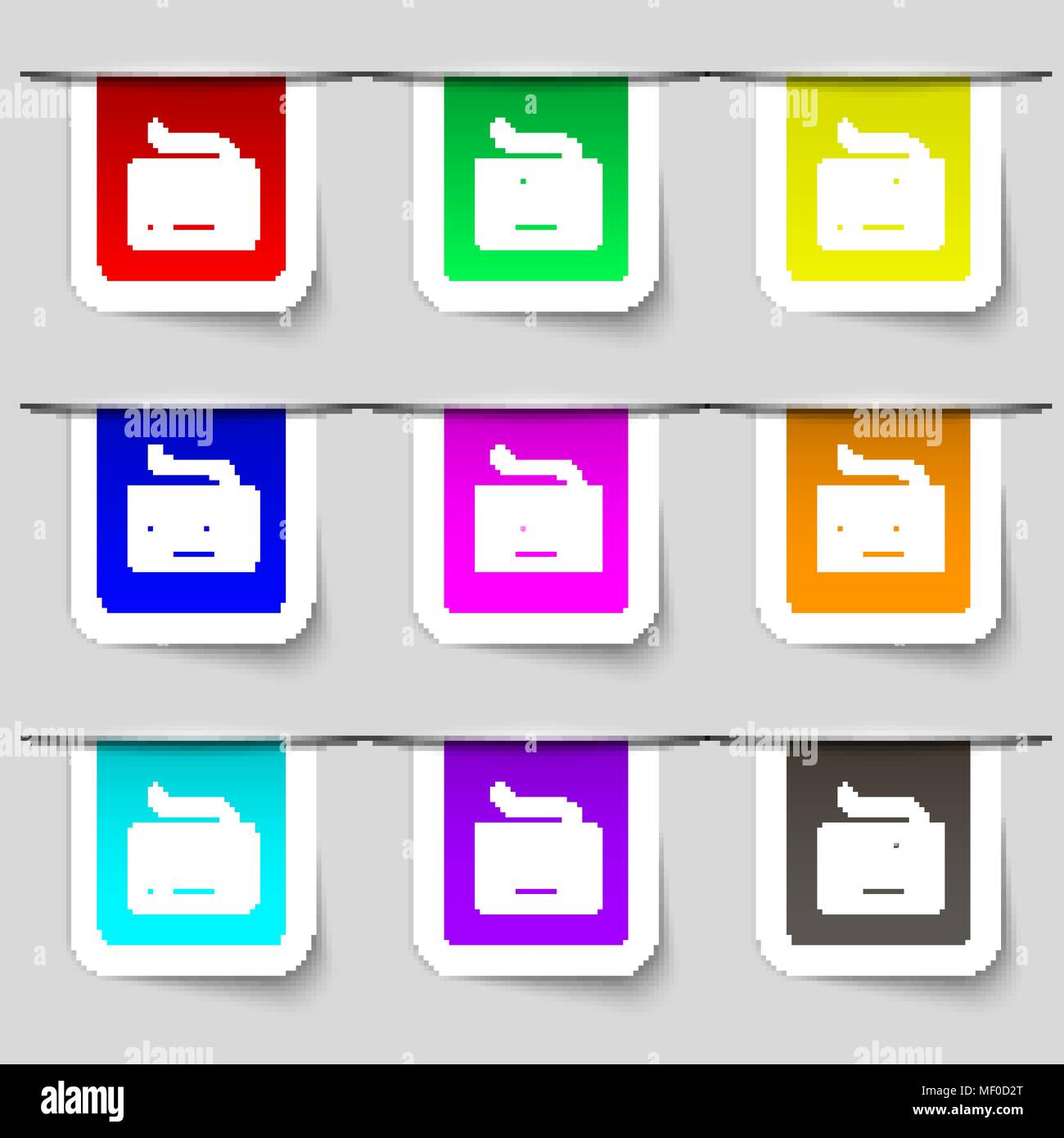 keyboard icon sign. Set of multicolored modern labels for your design ...