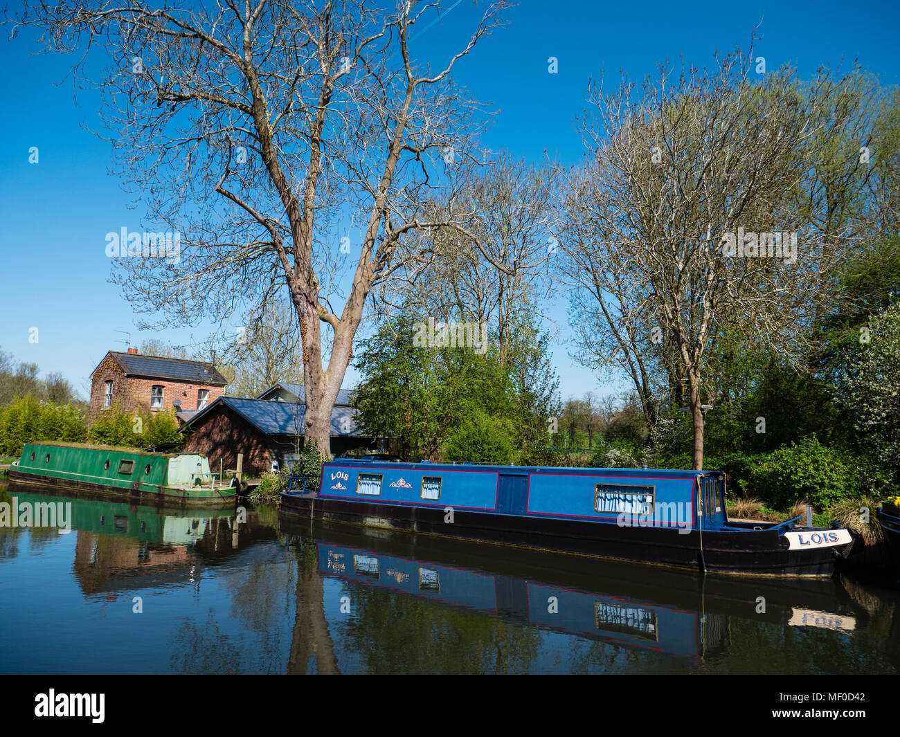 Narrowboat, River Kennet, Newbury, Berkshire, England, UK, GB Stock ...