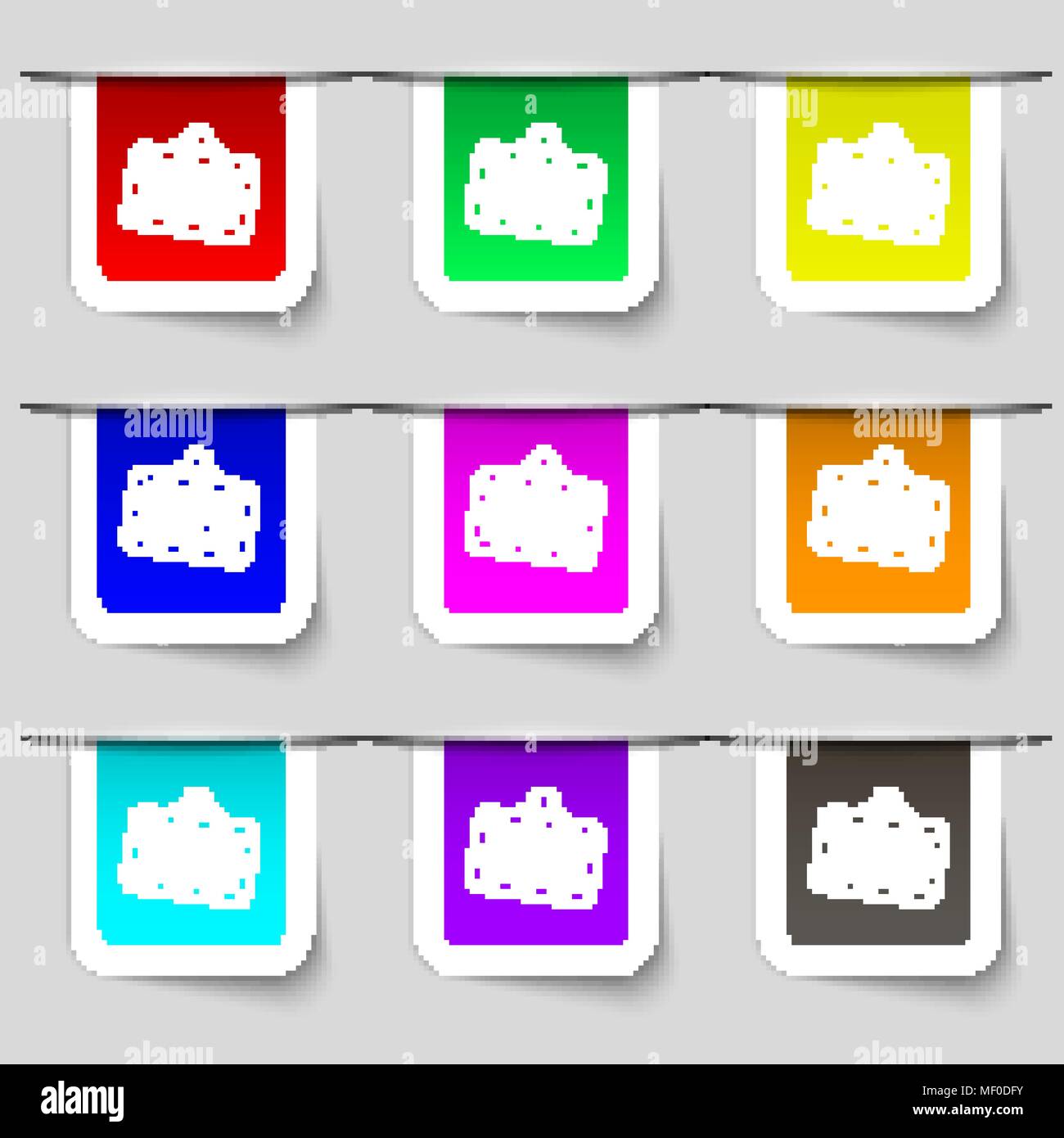 Rent icon sign. Set of multicolored modern labels for your design ...