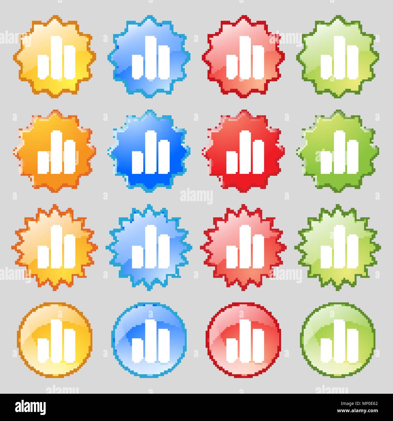 Growth and development concept. graph of Rate icon sign. Big set of 16 ...