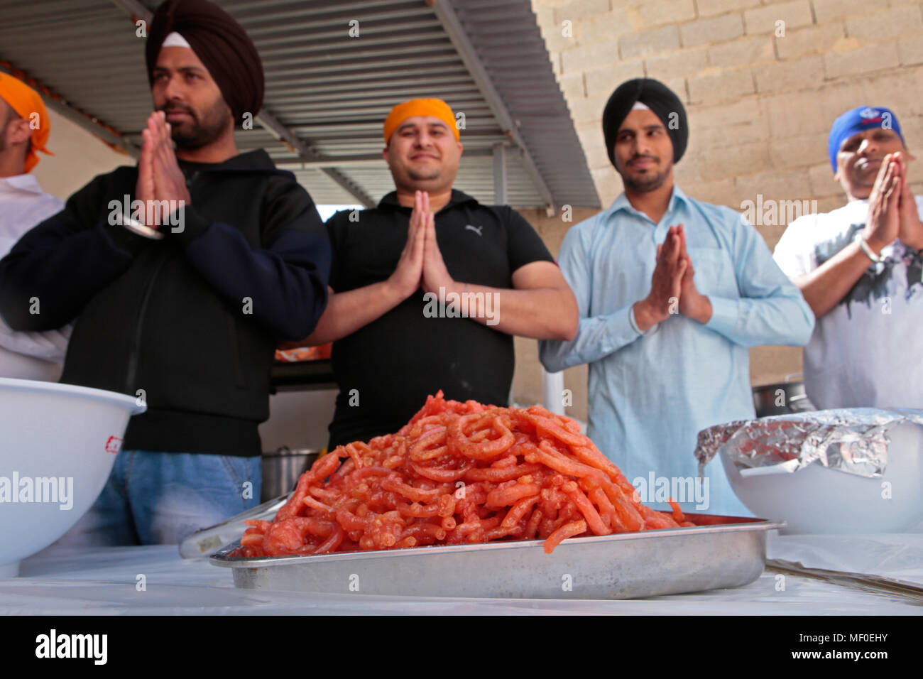 Palma de Mallorca, Spain. April 15, 2018. Indian Sikh celebrate their ...