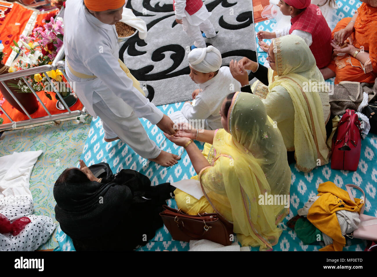 Palma de Mallorca, Spain. April 15, 2018. Indian Sikh celebrate their ...