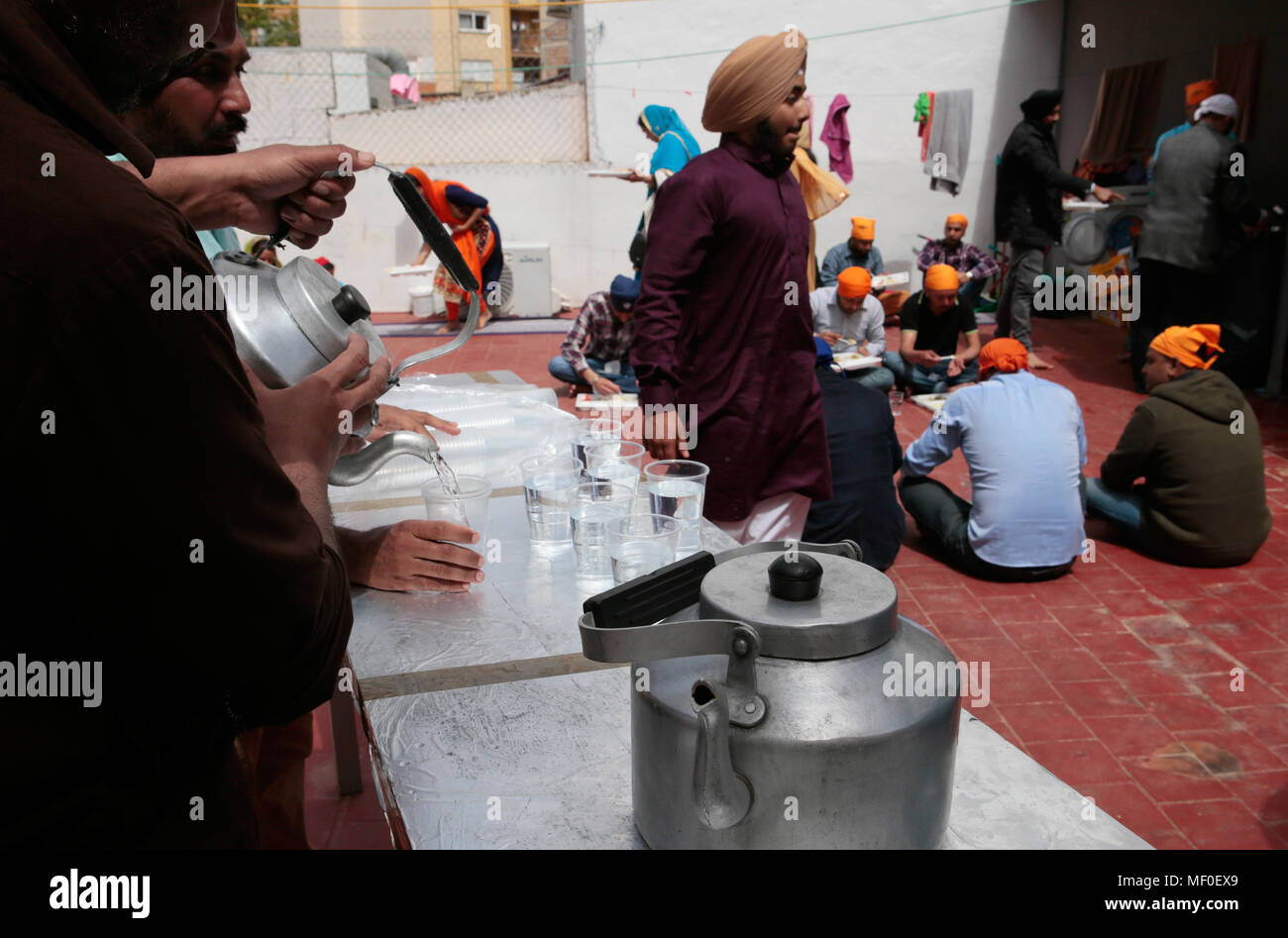 Palma de Mallorca, Spain. April 15, 2018. Indian Sikh celebrate their ...