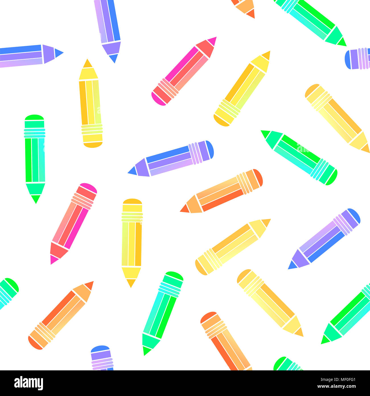 Colorful Pencil Seamless Pattern Stock Photo - Alamy