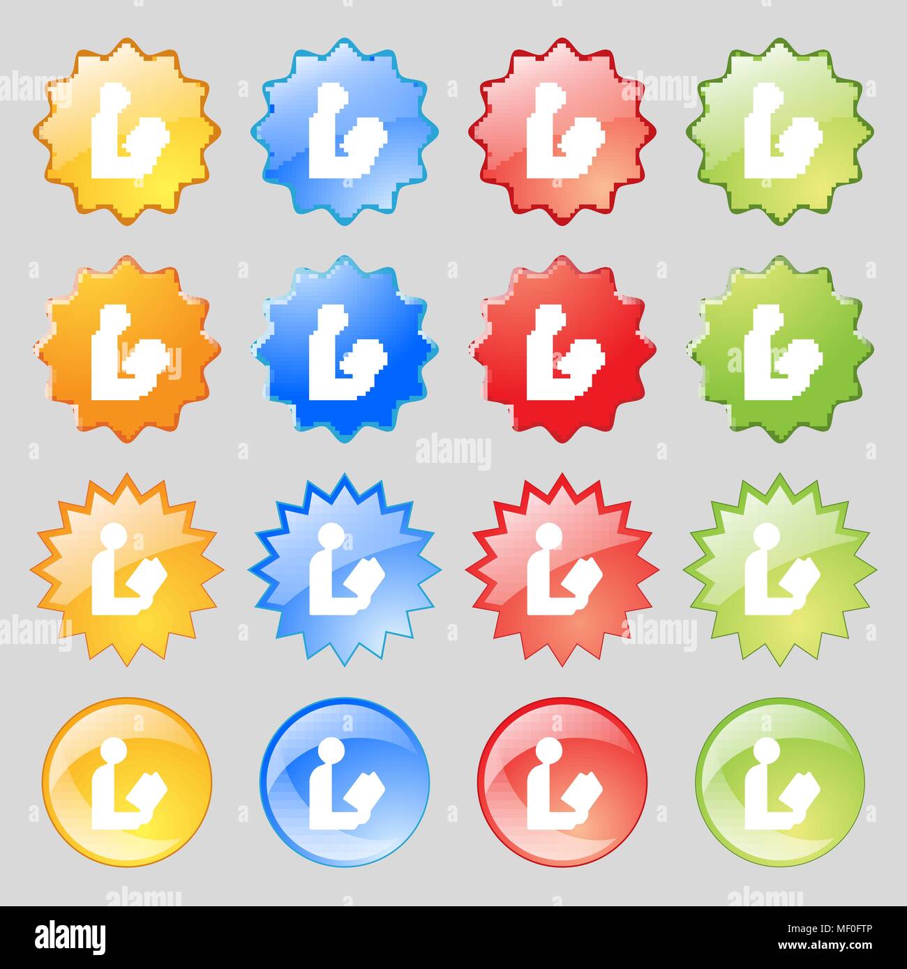 read a book icon sign. Big set of 16 colorful modern buttons for your ...
