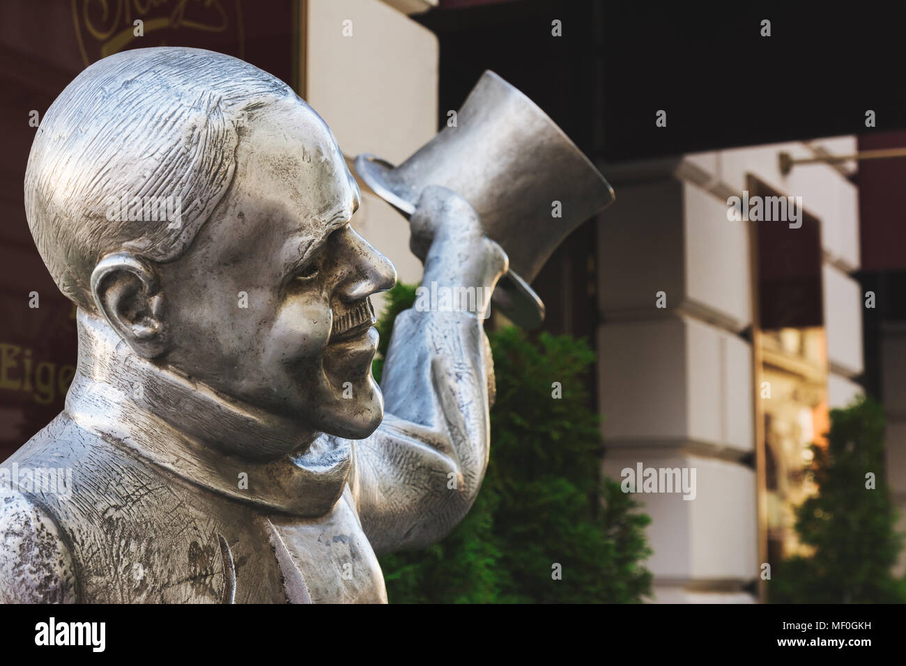Bratislava, Slovakia, September 30, 2016: Statue Schone Nacl, Sedlárska ...