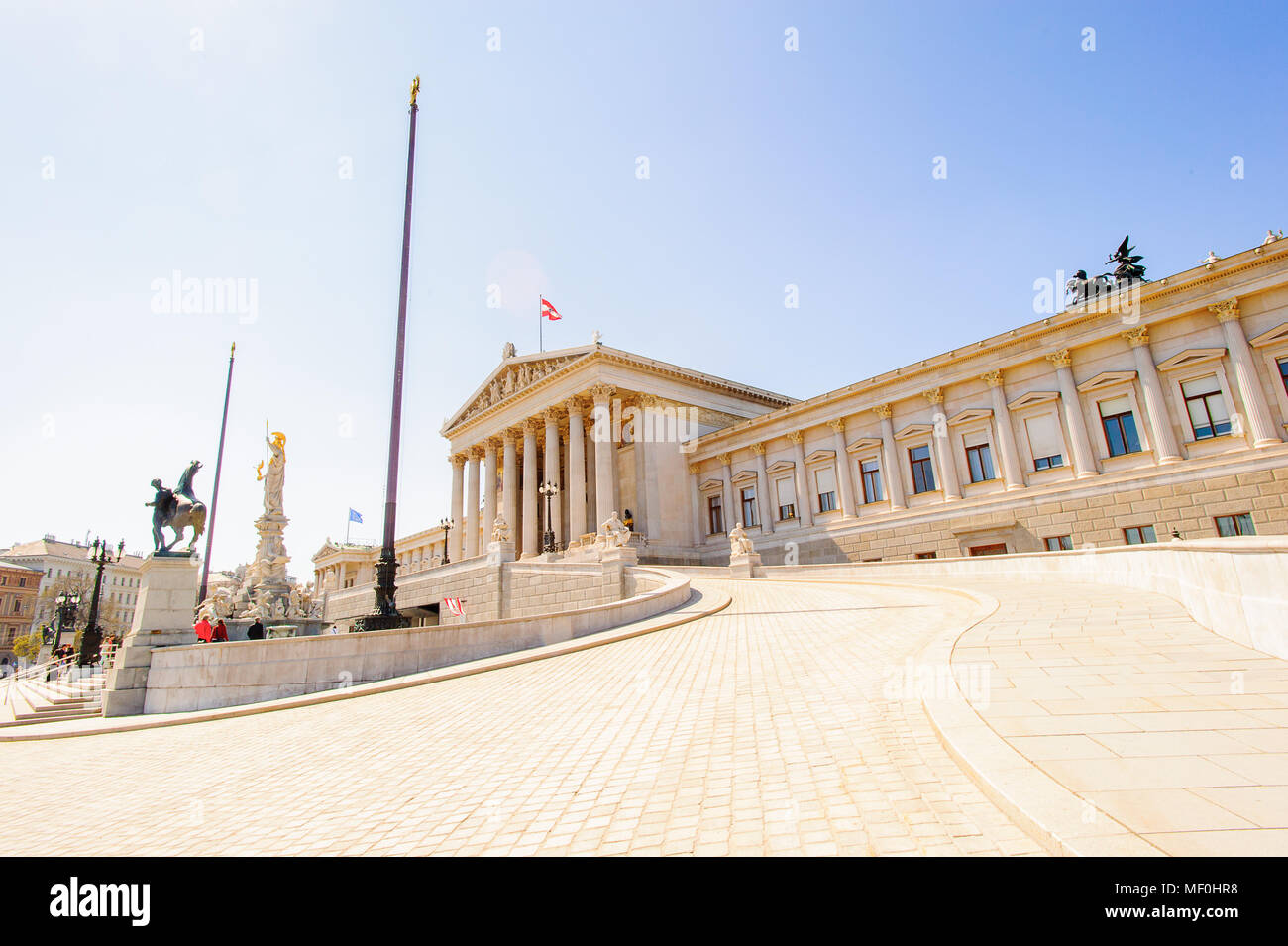 Panoramic view of the Austrian Parliament building, Viena, Austria ...
