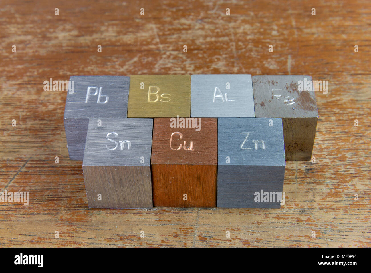 Small metal cubes as used in a UK secondary/high school Stock Photo - Alamy