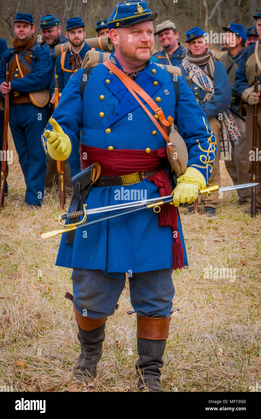 MOORPARK, USA - APRIL, 18, 2018: Outdoor view of man wearing blue ...