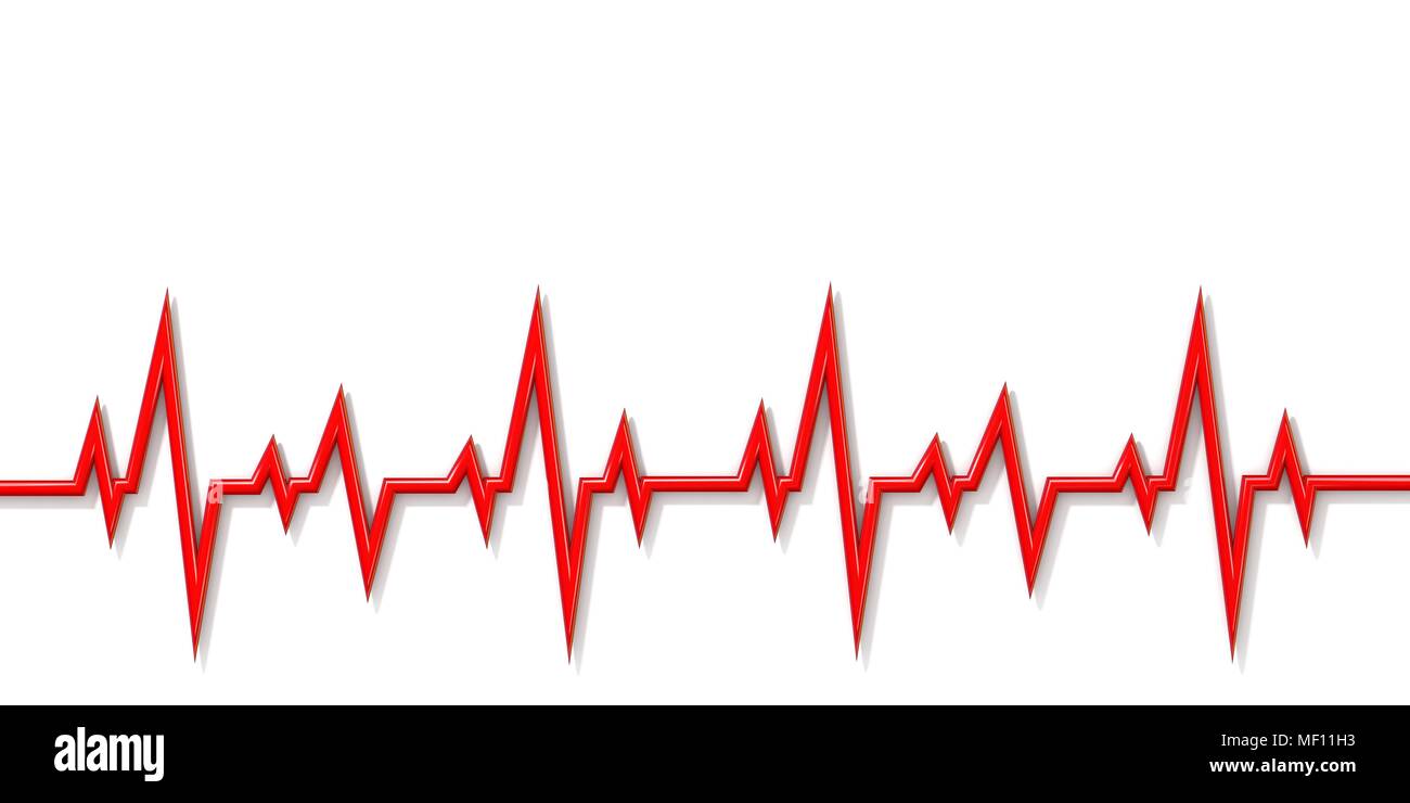 Cardiogram line 3D rendering illustration isolated on white background ...