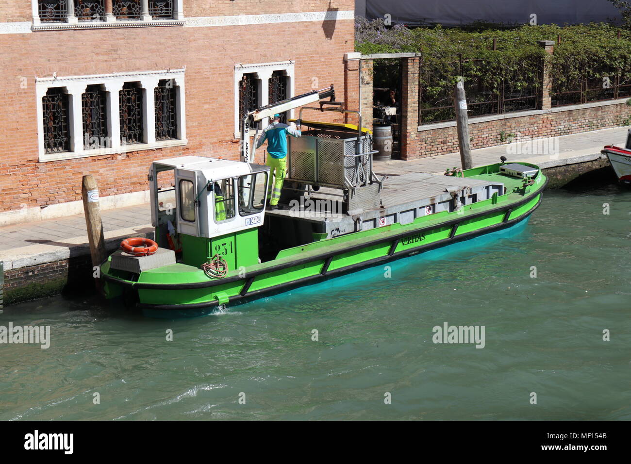 Garbage collection barge venice italy hi-res stock photography and ...