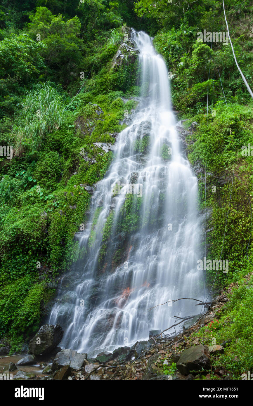 Baiyu Falls, Beinan Township, Taitung, Taiwan. About 50 meters high ...