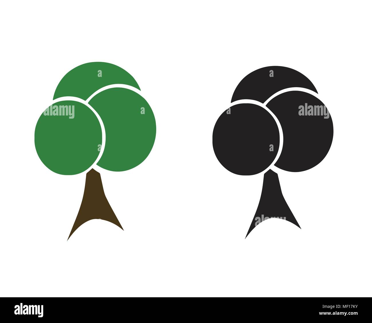 two trees vector - ecology concept Stock Vector Image & Art - Alamy