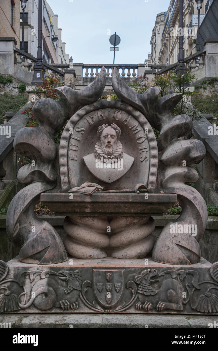 Memorial to Portuguese poet Luís de Camões, Paris, France Stock Photo ...