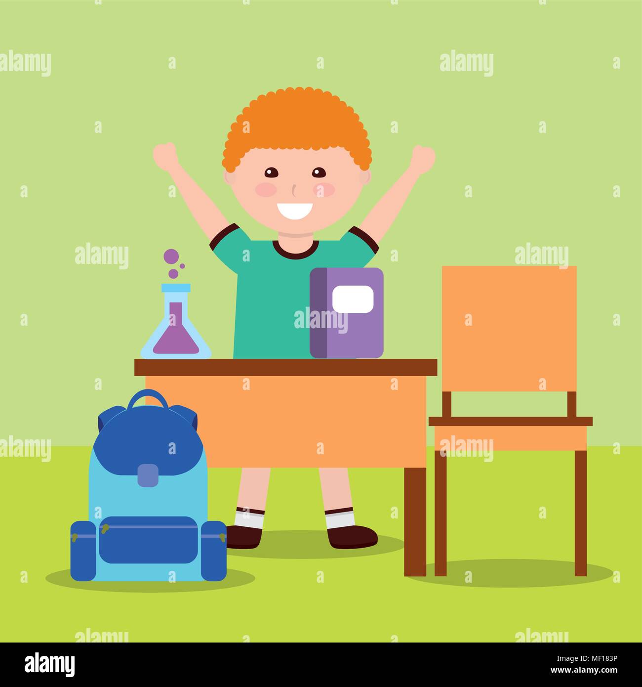 Girl school globe study Stock Vector Images - Alamy