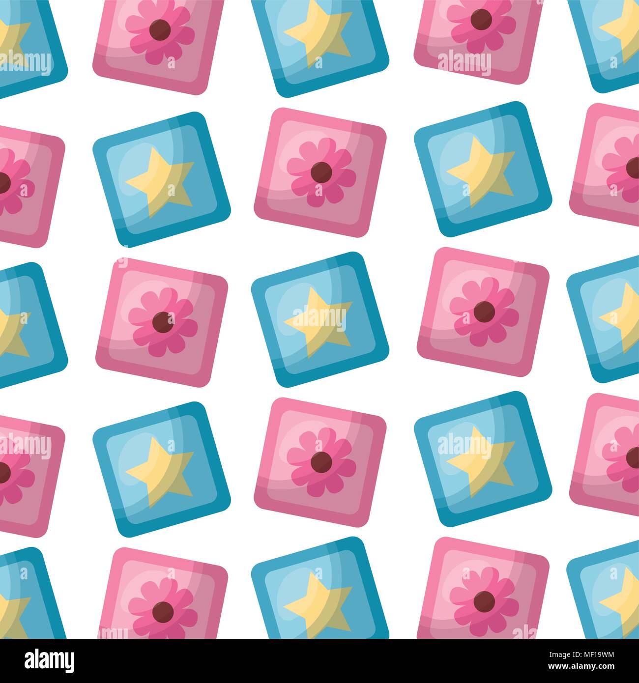 cubes toys of baby with flower and star pattern Stock Vector Image ...