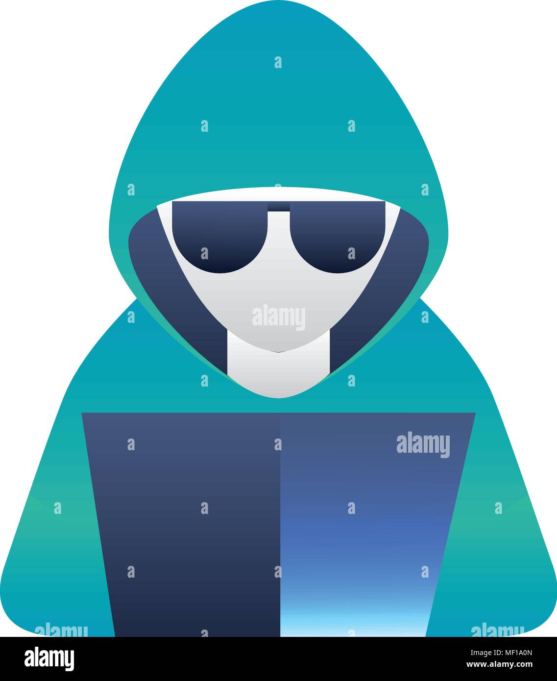 hacker with laptop character Stock Vector Image & Art - Alamy