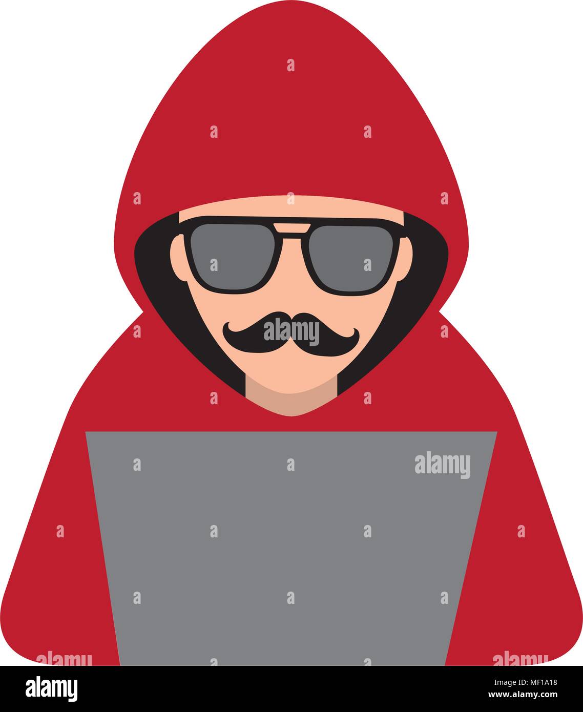 hacker with laptop character Stock Vector Image & Art - Alamy
