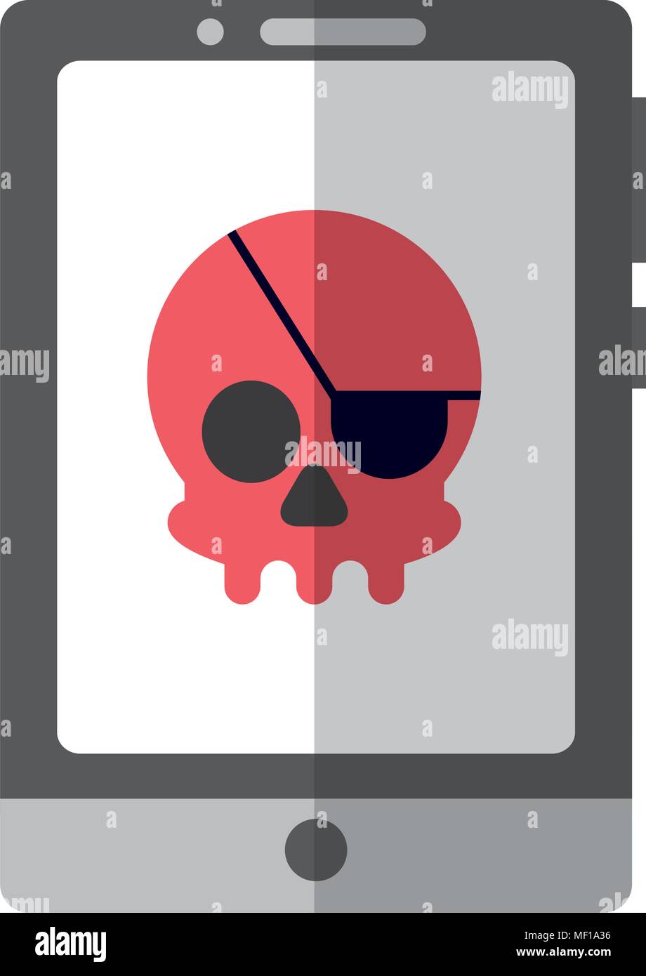 smartphone with pirate skull virus icon Stock Vector Image & Art - Alamy