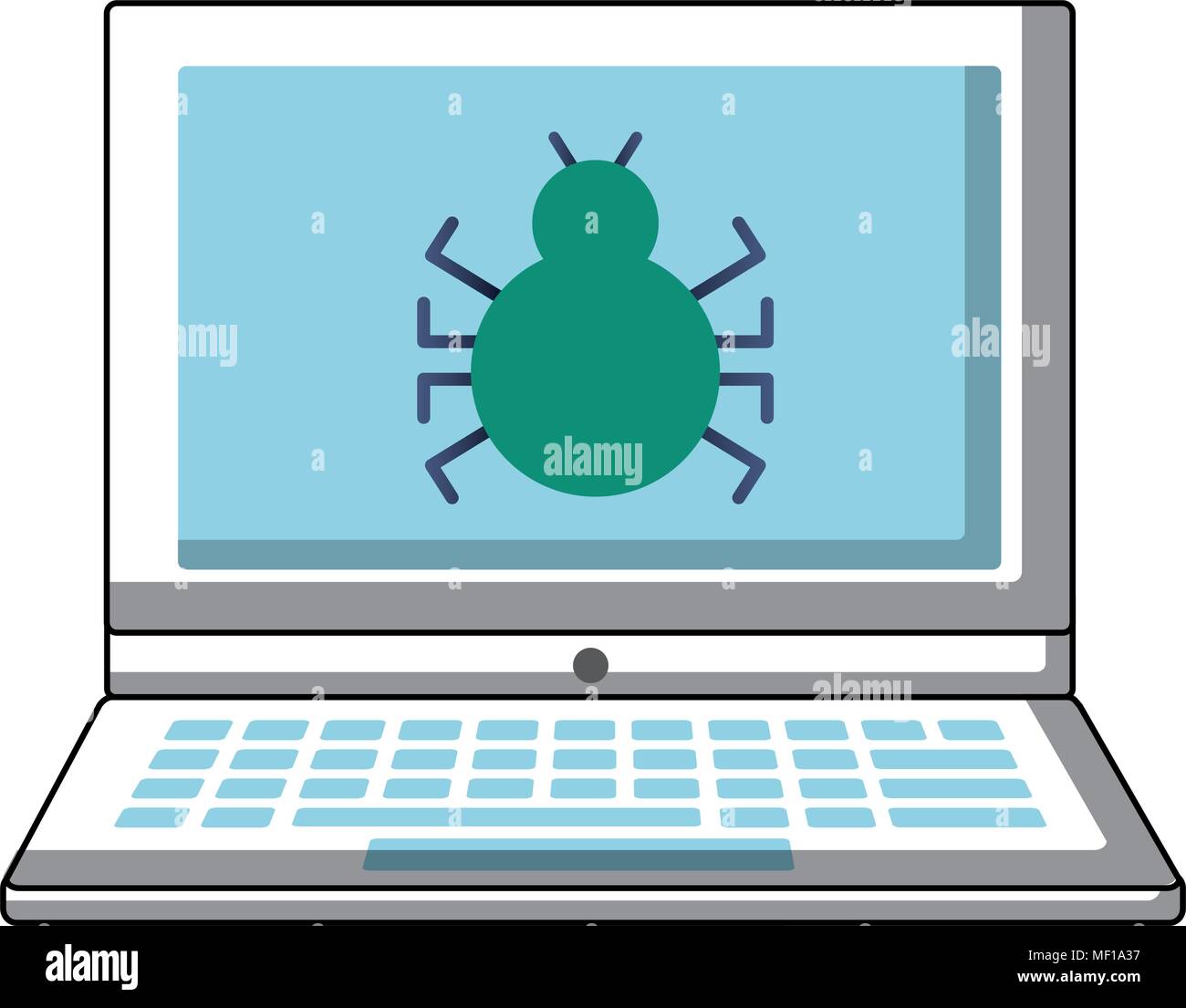 laptop computer with bug virus Stock Vector Image & Art - Alamy