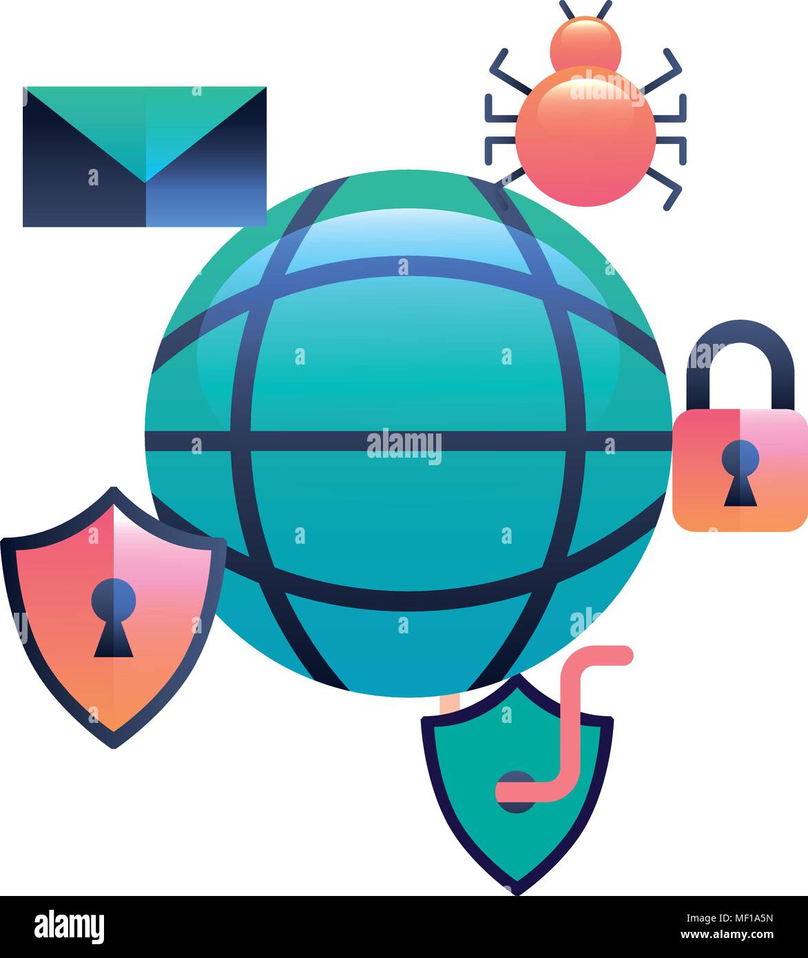 computer virus set icons Stock Vector Image & Art - Alamy